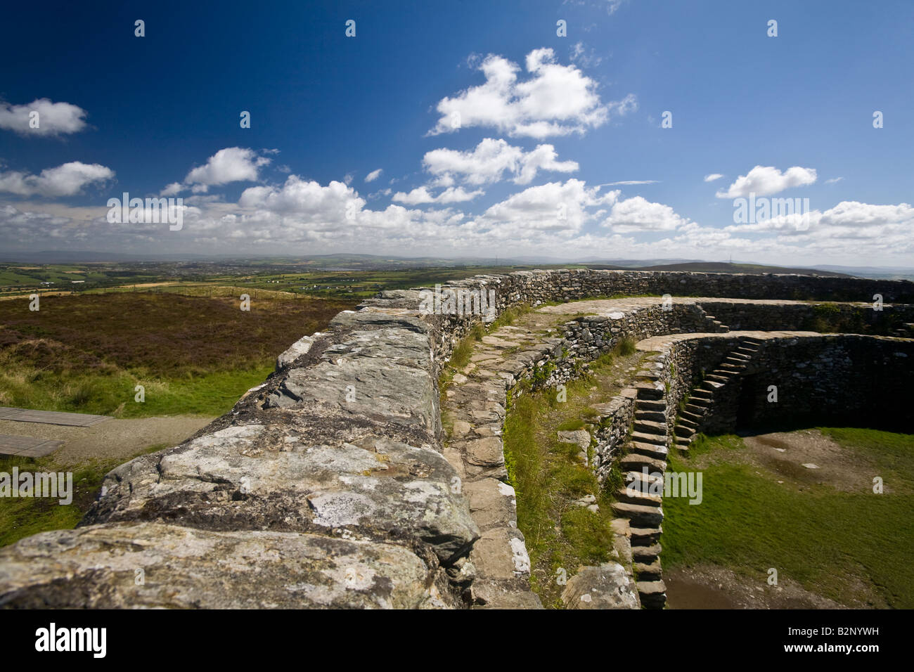 The fort of Grianan of Aileach, near Buncrana on the Inishowen ...