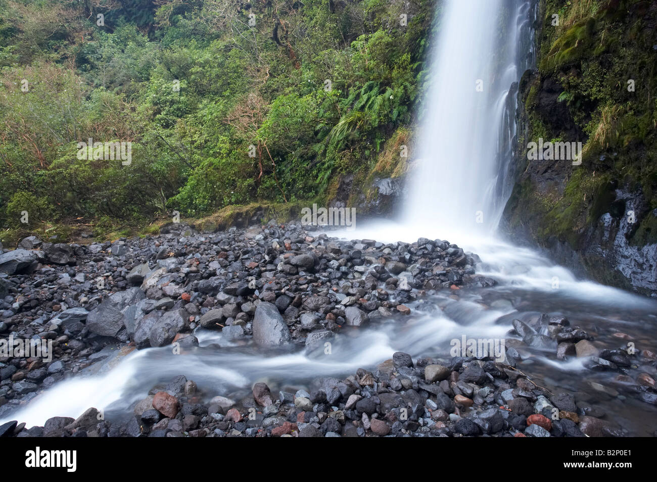 Dawson Falls on the side of Mt Taranaki Egmont National Park Taranaki ...