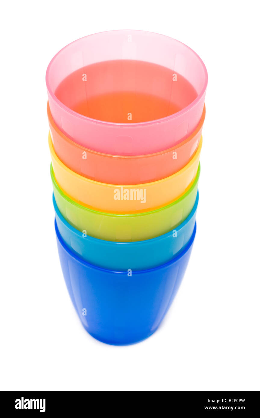 object on white kitchen utensil plastic cups Stock Photo - Alamy