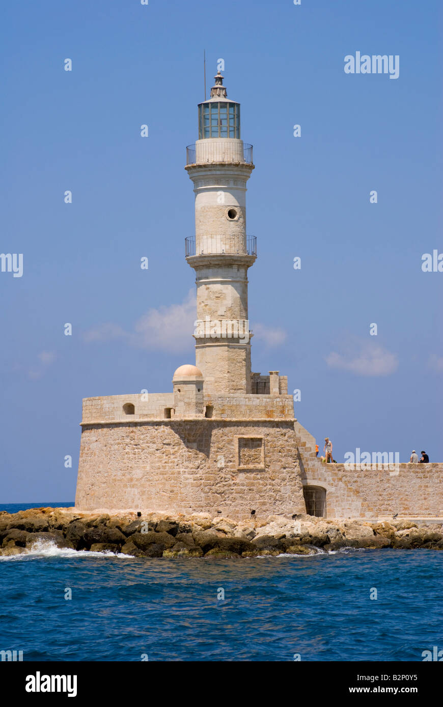 Hania, Crete, Greece. Venetian Lighthouse Stock Photo - Alamy