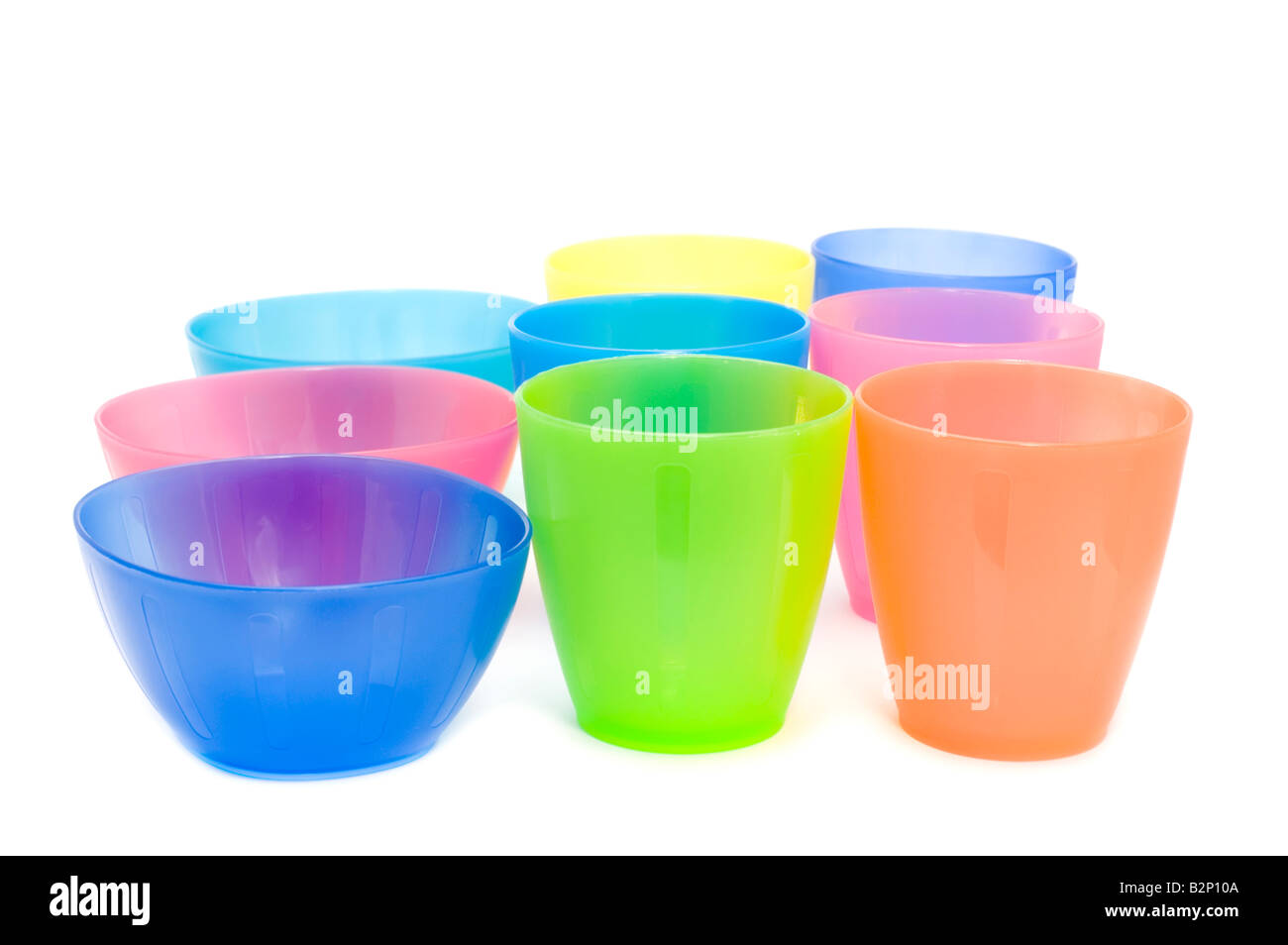 object on white kitchen utensil Plastic plates Stock Photo - Alamy