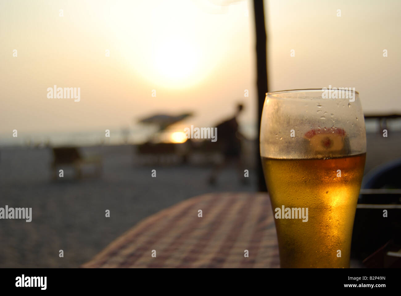 A cold beer on the beach in Goa, India Stock Photo - Alamy