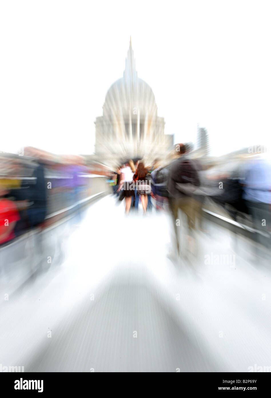 people walking over the Millennium Bridge Stock Photo - Alamy