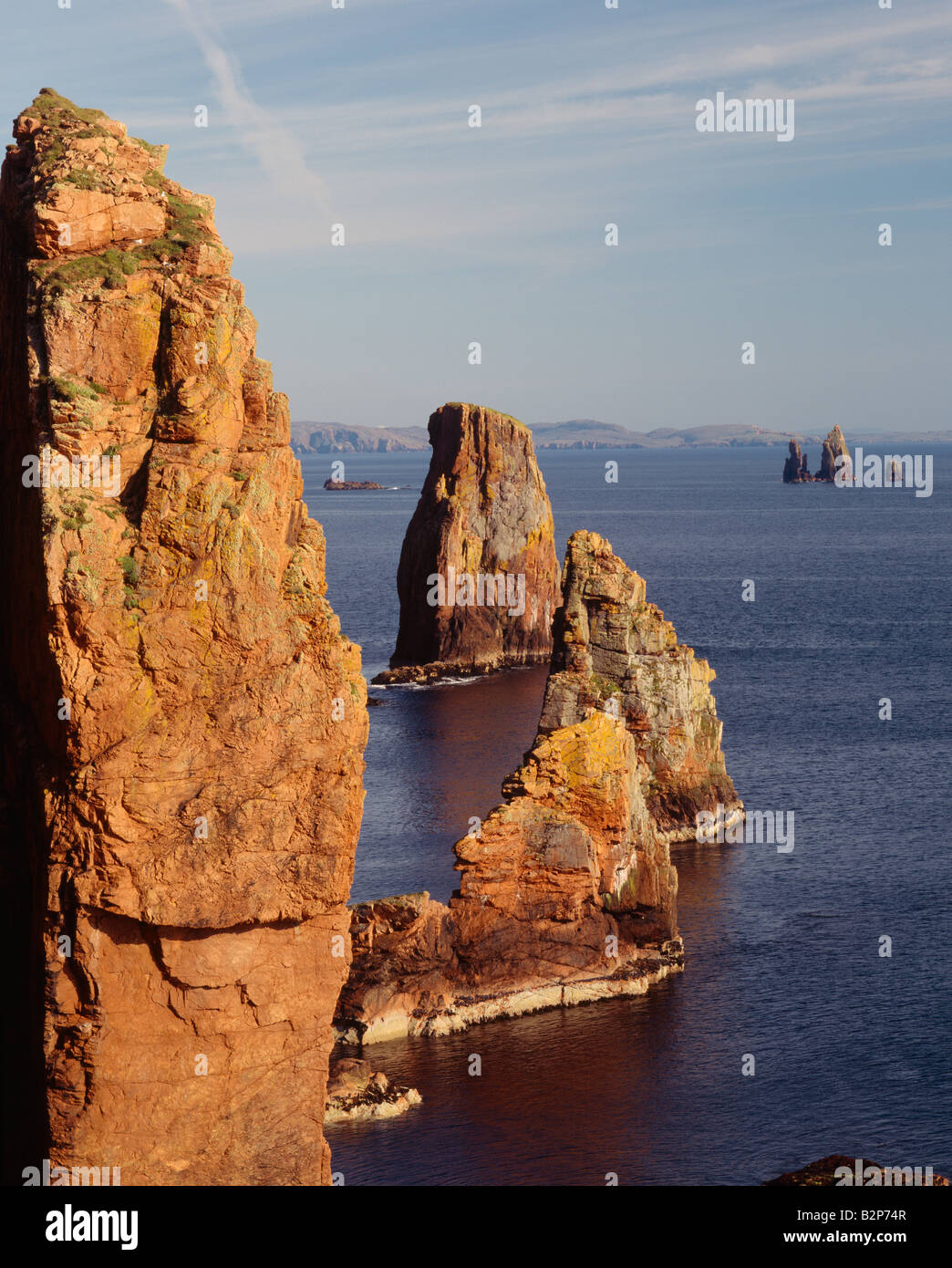 The Neap cliffs sea stacks and The Drongs, Braewick, Esha Ness, North ...