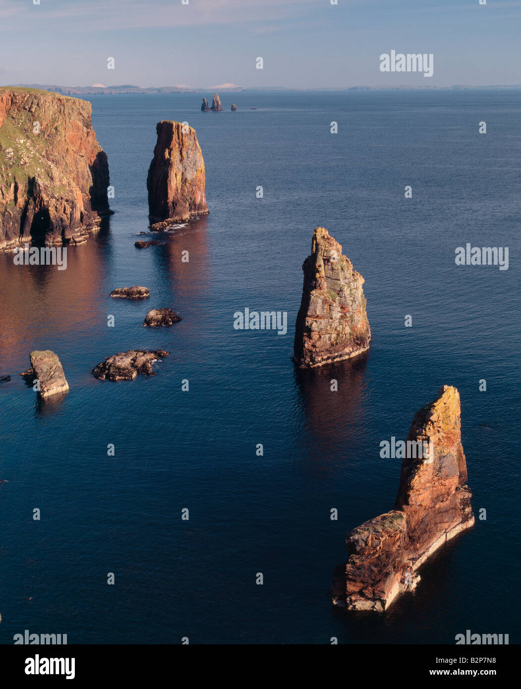 The Neap cliffs sea stacks and The Drongs, Braewick, Esha Ness, North ...