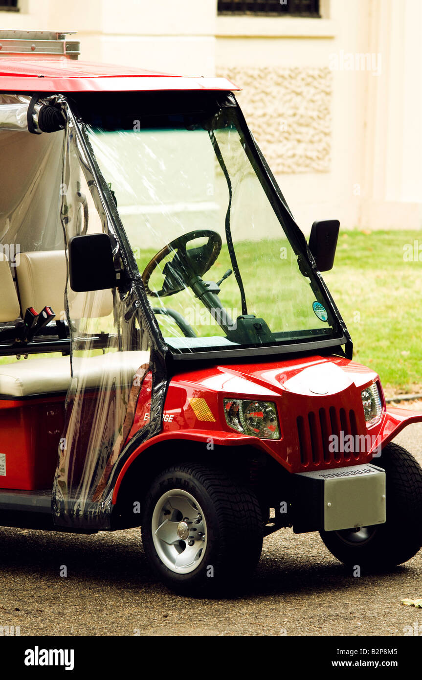 a red electric buggy parked in london Stock Photo - Alamy