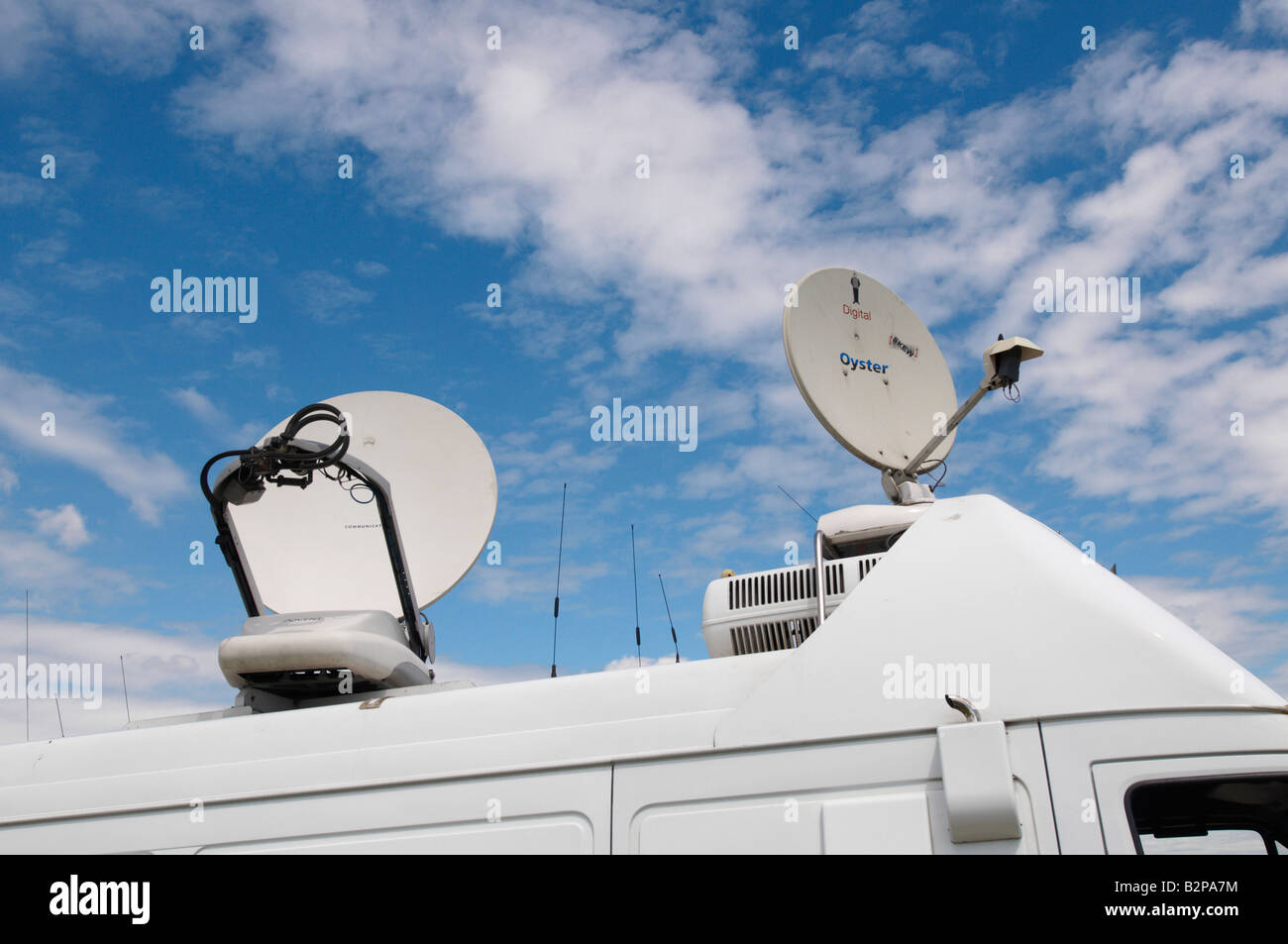 ITV Satellite coverage of Farnborough Air Show 2008 Stock Photo - Alamy