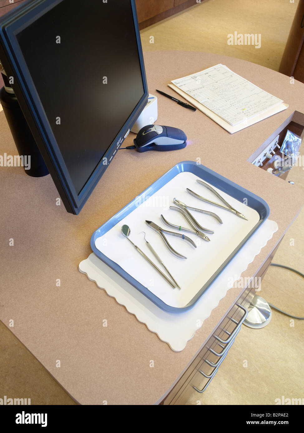 Dental tools and tray equipment detail in dentist office Stock Photo ...