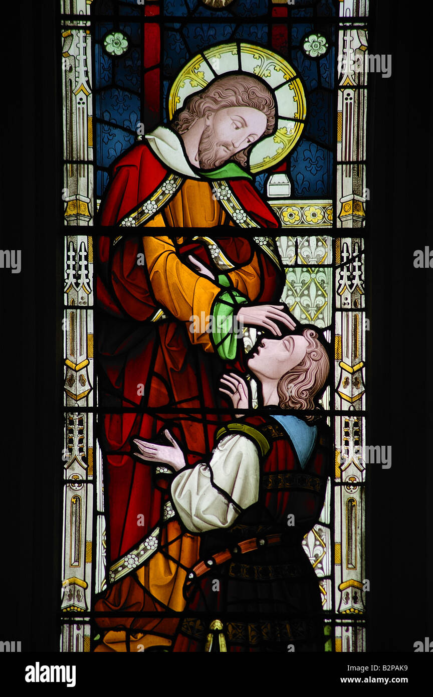 Stained Glass Windows, Bath Abbey, Somerset England Stock Photo - Alamy