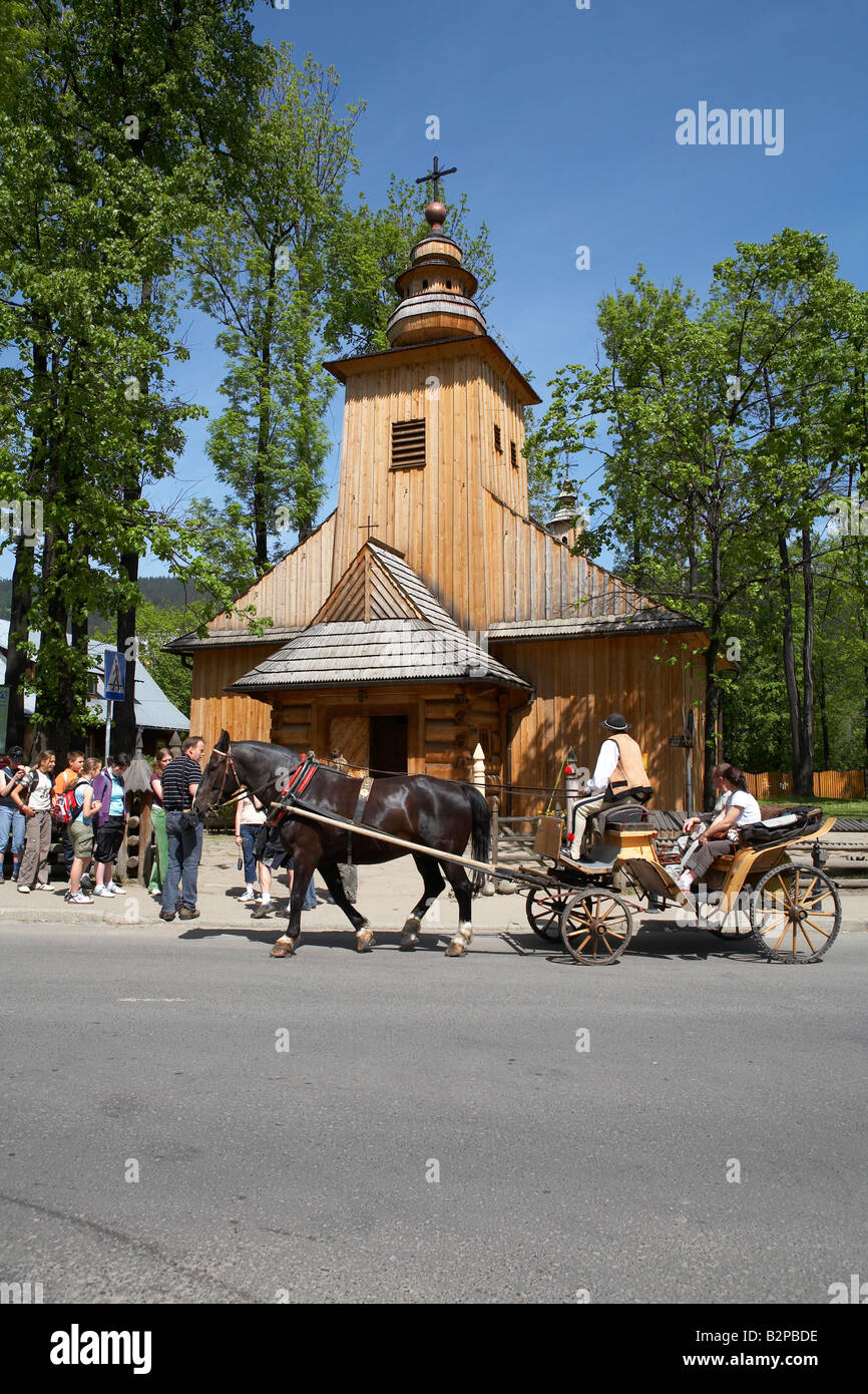 Poland Tatra Zakopane Exterior Old Wooden Construction Parish Church of ...