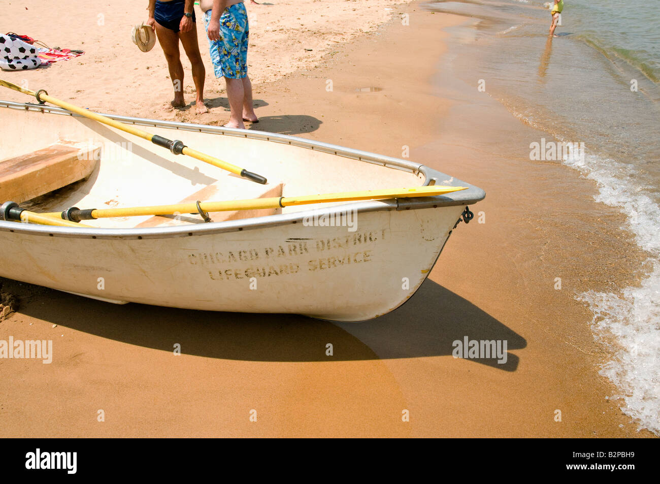 Chicago Lifeguard Row Boat Stock Photo - Alamy