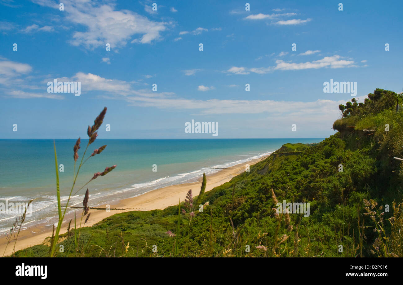 cliff top scene showing beach and sea at Cromer Stock Photo - Alamy