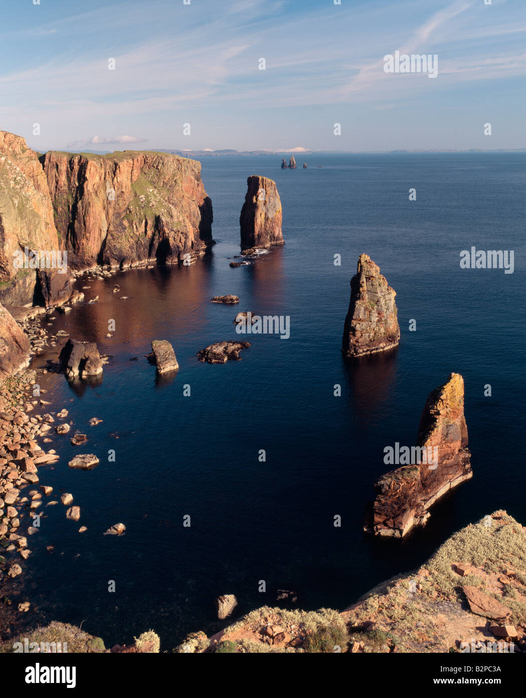 The Neap cliffs sea stacks and The Drongs, Braewick, Esha Ness, North ...