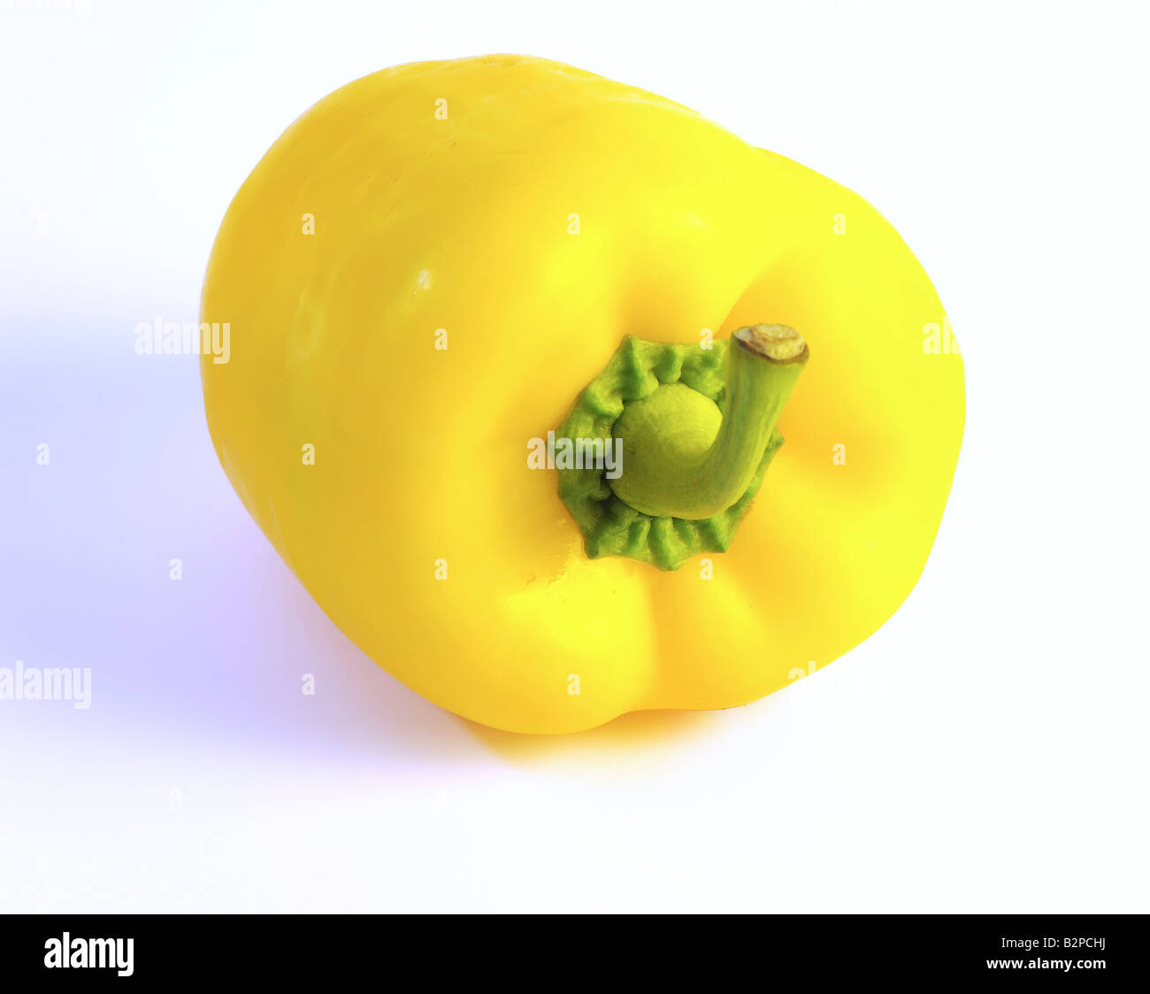 Yellow Bell pepper Capsicum annuum on white background Stock Photo - Alamy