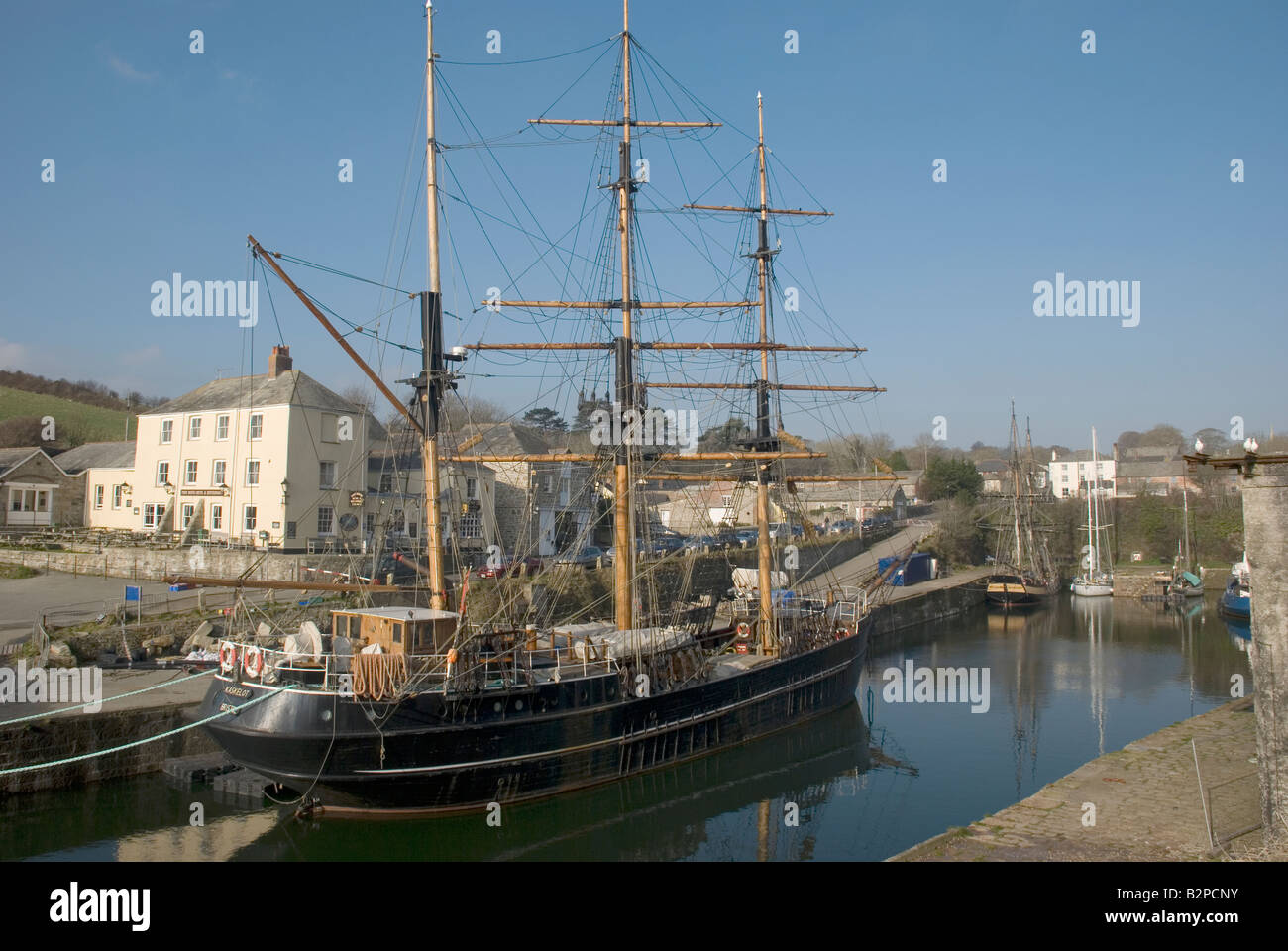 boat in Charlestown dock st Austell Cornwall,berth, boat, building ...