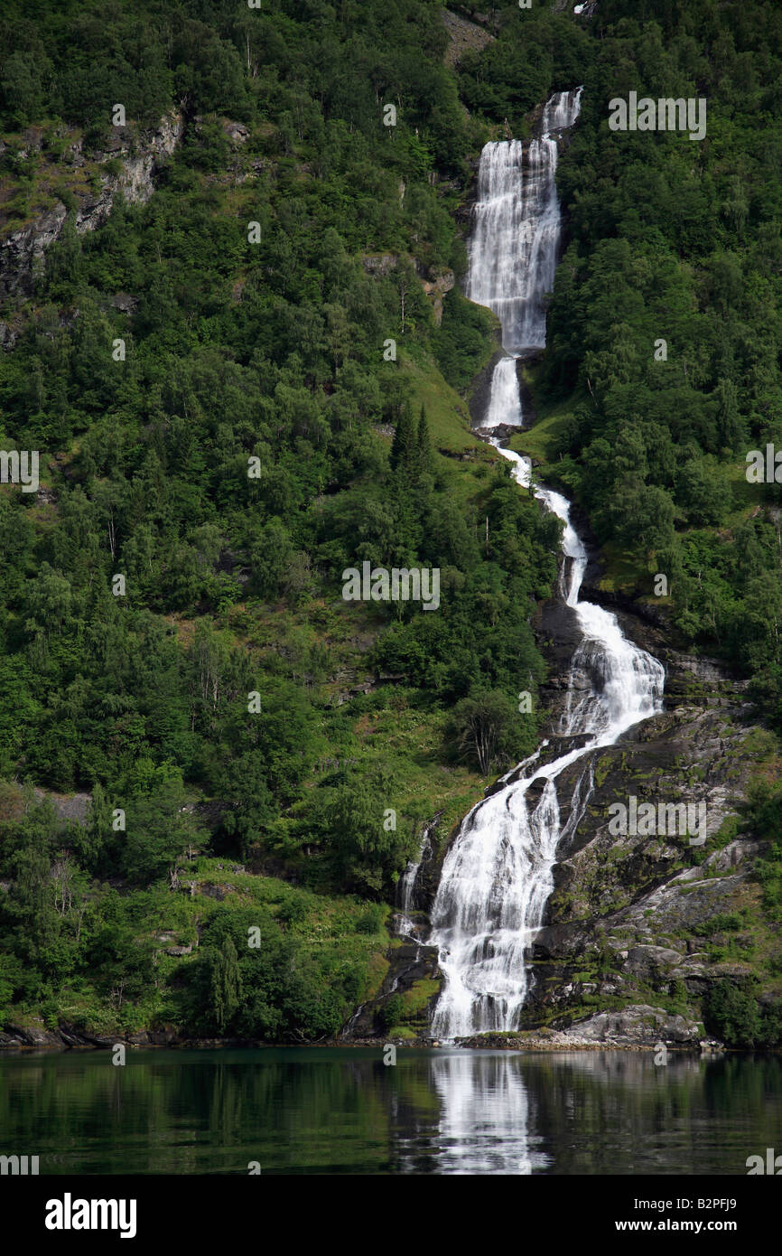 Norway Geirangerfjord waterfall Stock Photo - Alamy