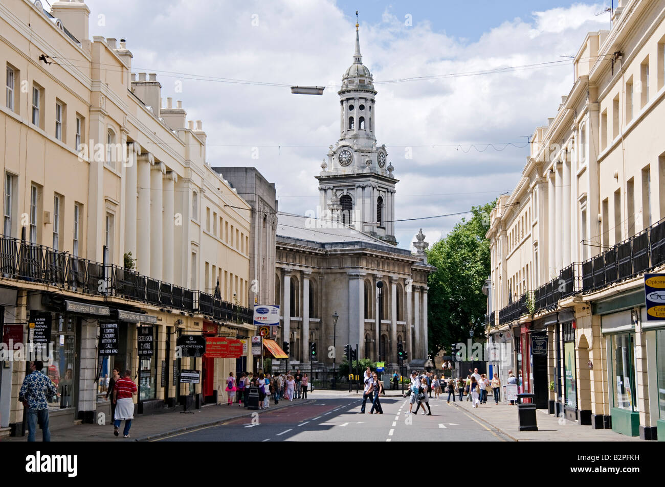 Greenwich town centre and St Alfege church London Stock Photo - Alamy