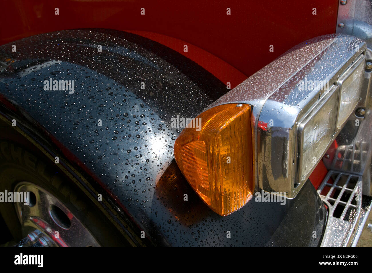 Head light on Semi tractor trailer big rig trucks Stock Photo - Alamy