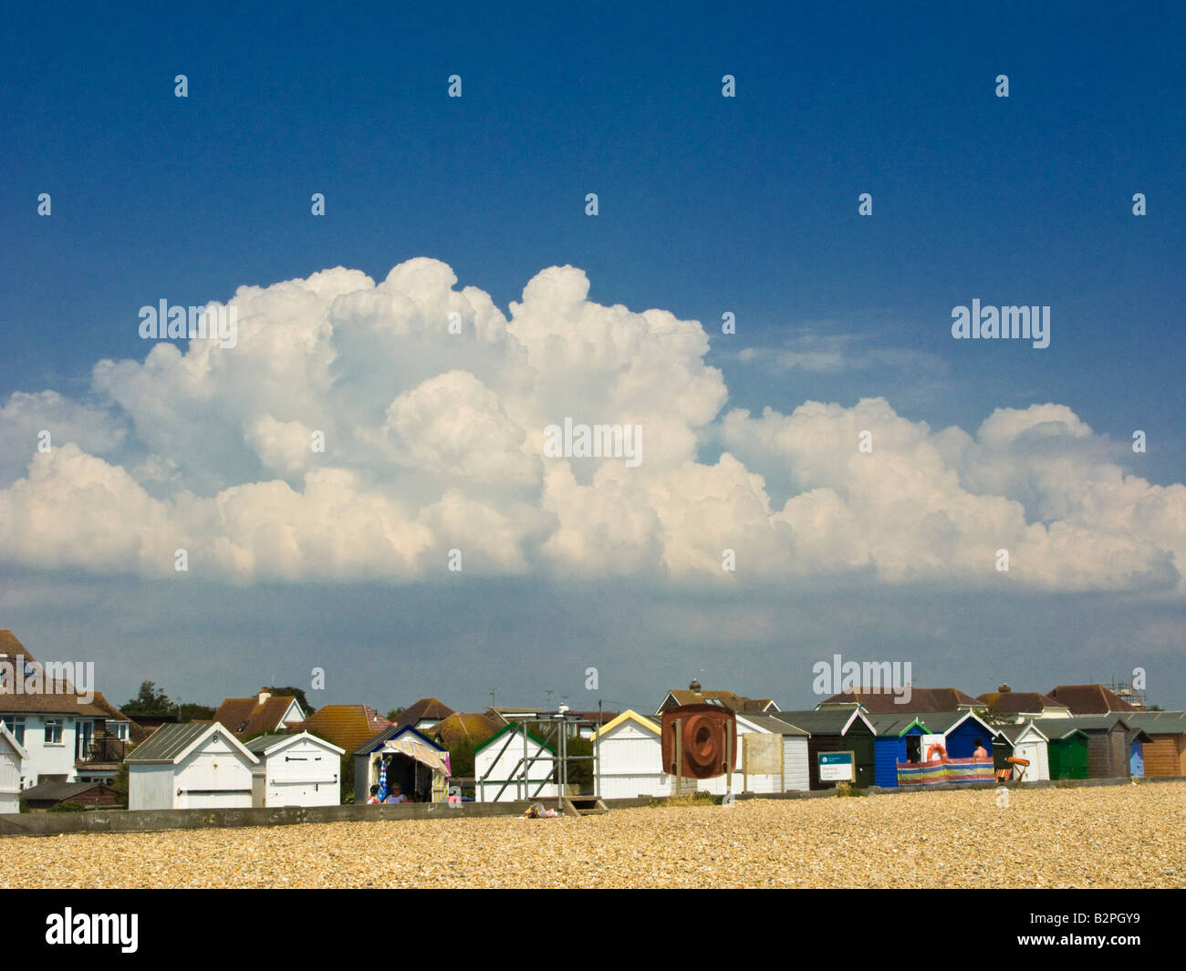 Beach huts on the beach at Ferring, West Sussex Stock Photo - Alamy