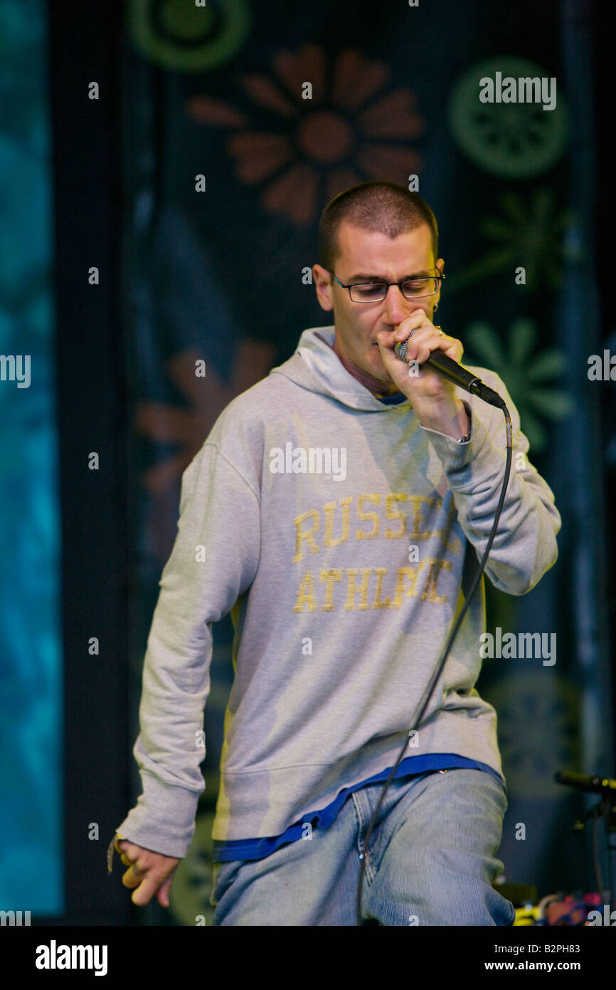 UK beatboxer Shlomo performing live on the Castle Stage at Big Chill ...
