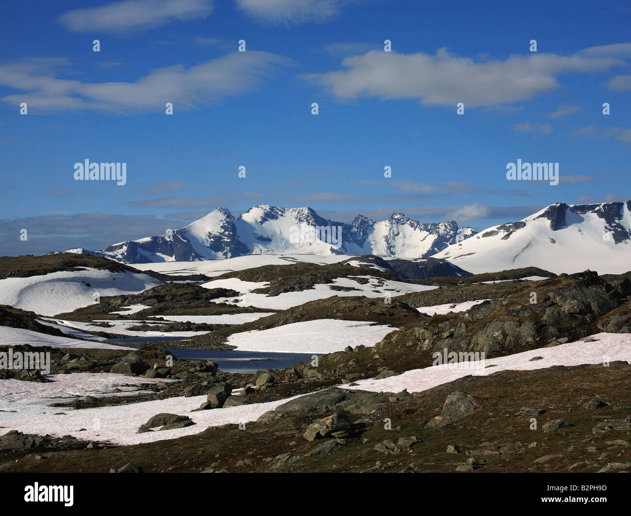 Norway Jotunheimen National Park mountain landscape scenery Stock Photo ...