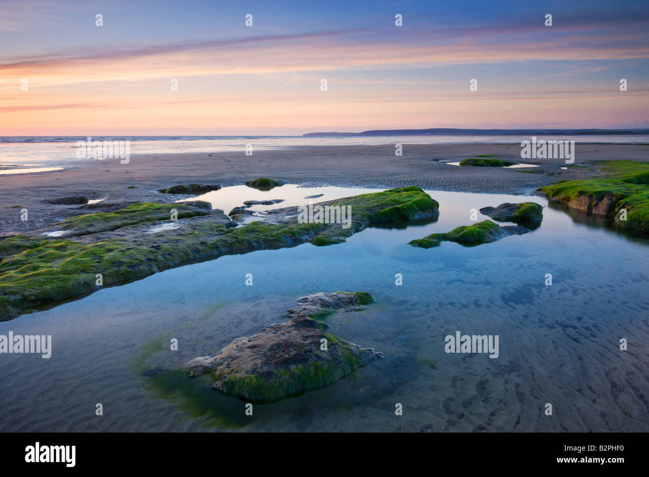 Rockpools on the beach at Westward Ho! Devon England Stock Photo - Alamy