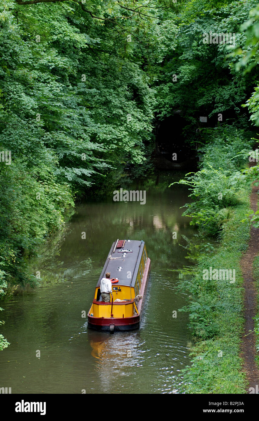 Narrowboat approaching Wasthill Tunnel on the Worcester and Birmingham ...