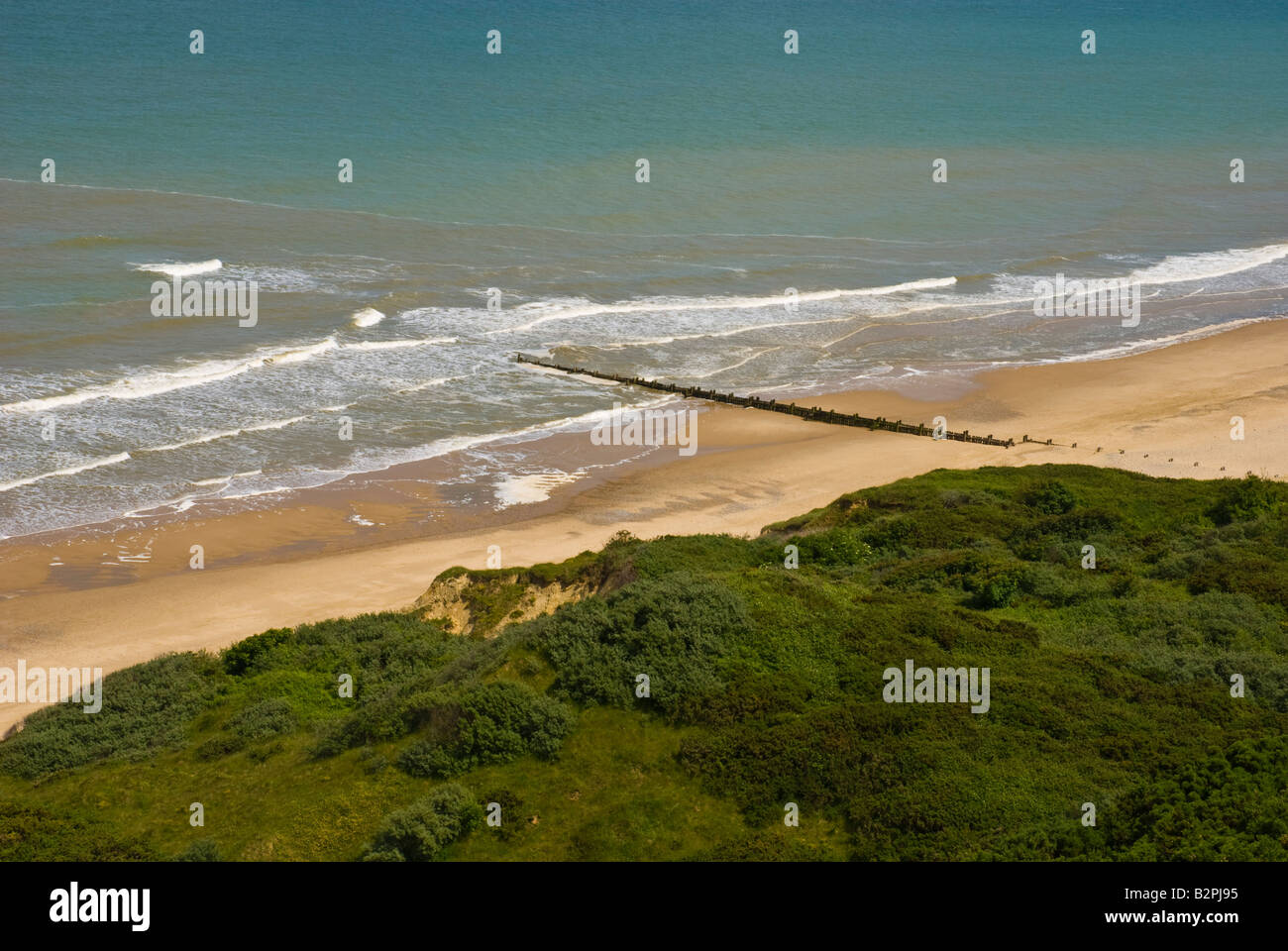 Cliff top view of beach and sea at Cromer Stock Photo - Alamy