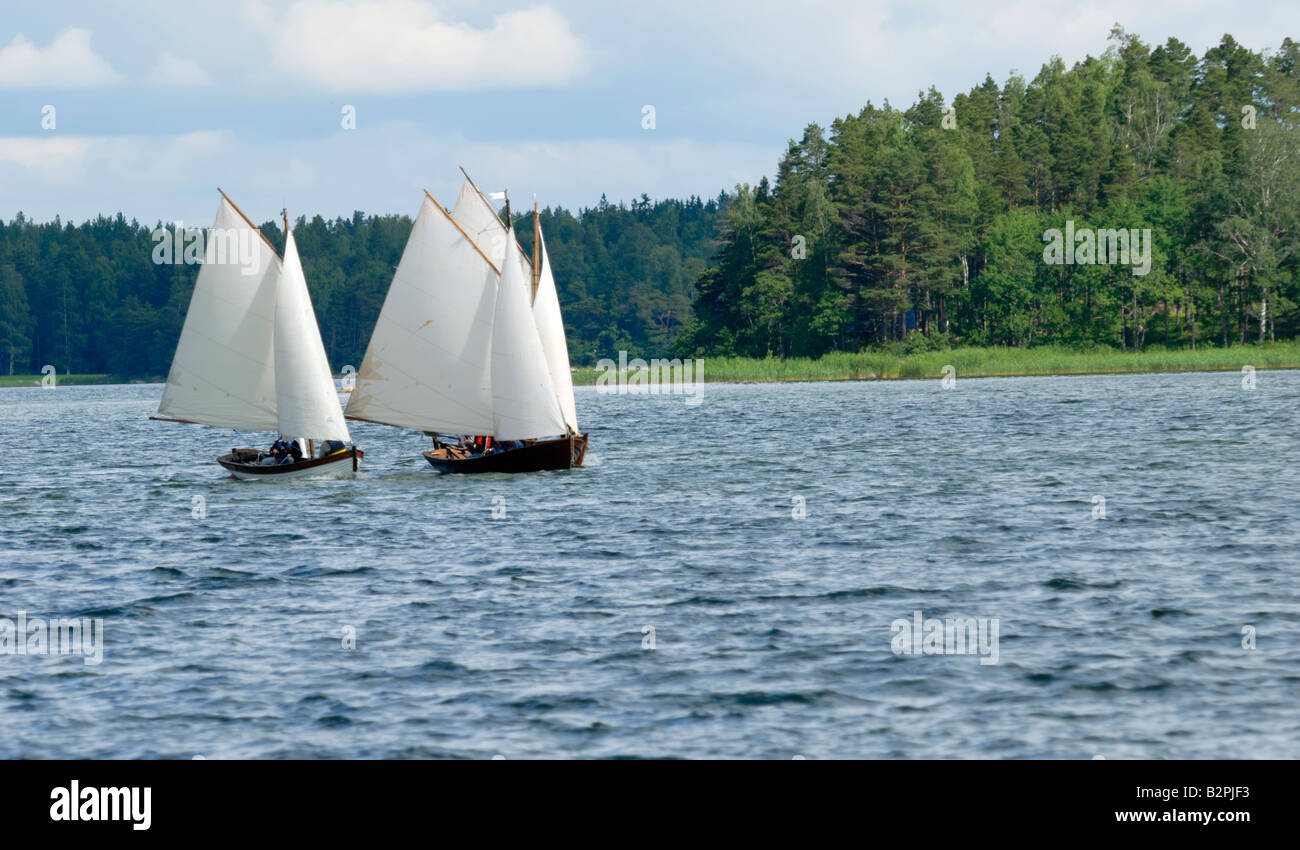 A small ship race, a traditional wooden sailing boats race in the ...