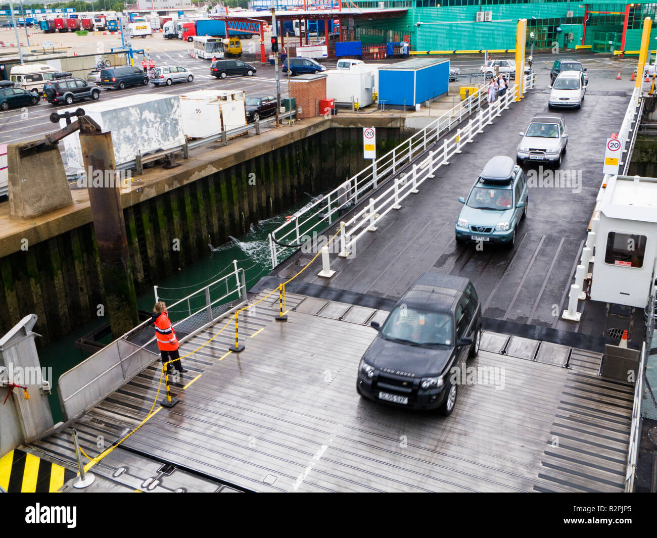 Cars being loaded onto a cross channel ferry England UK Stock Photo - Alamy