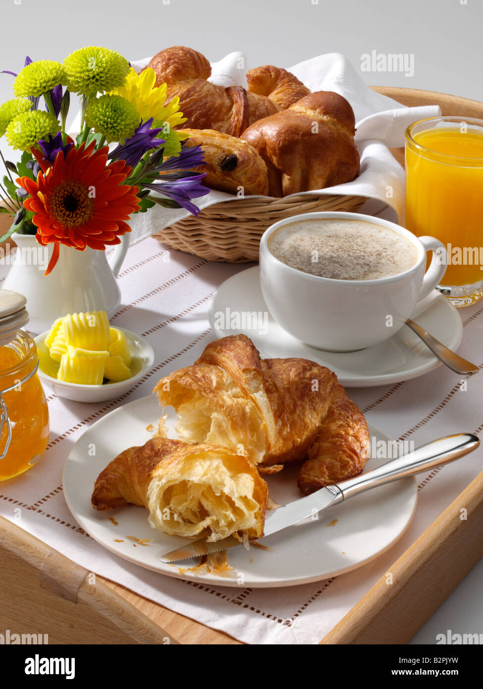 Continental Breakfast on a tray editorial food Stock Photo - Alamy