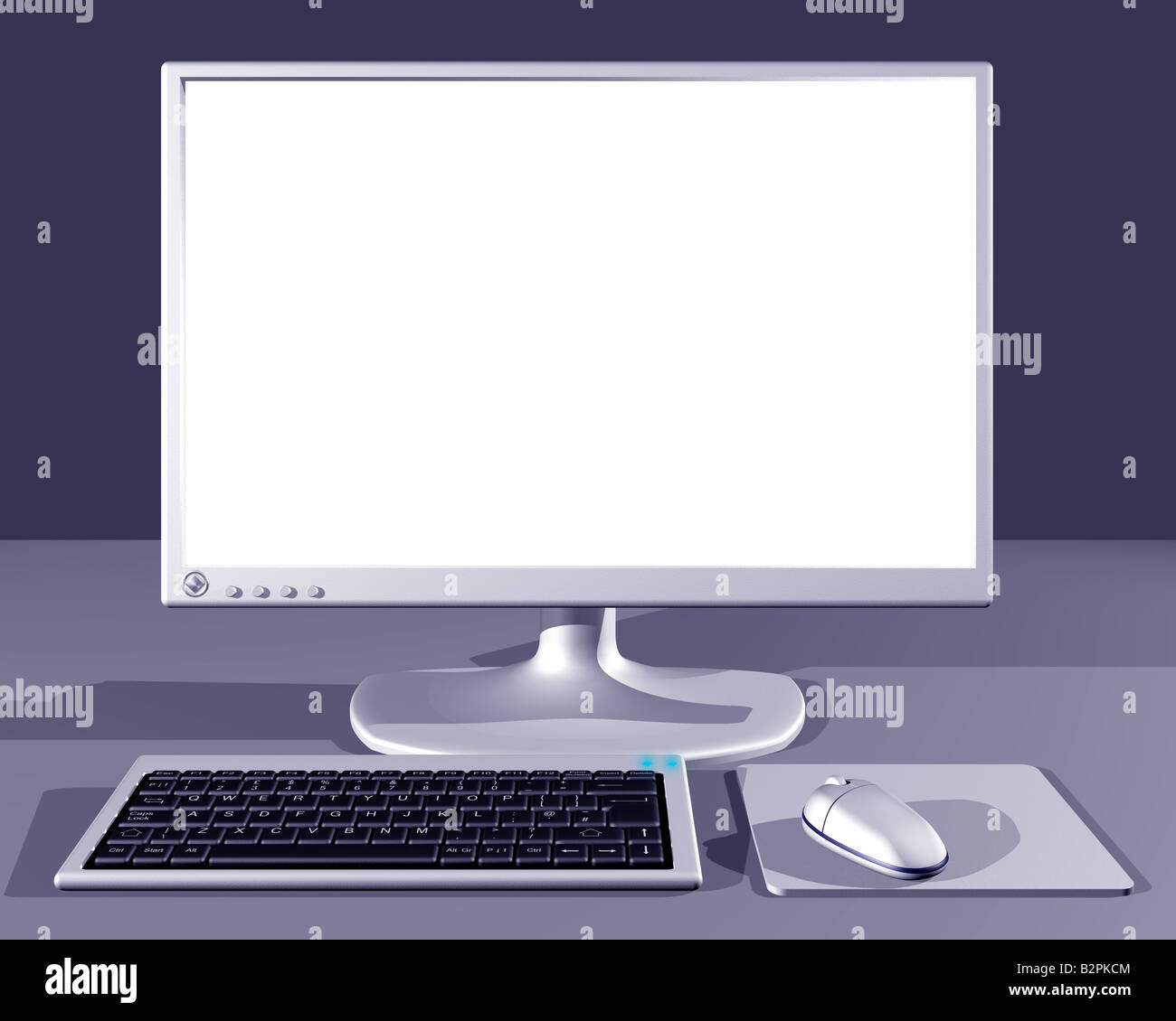 Illustration of Desktop computer with blank screen Stock Photo - Alamy