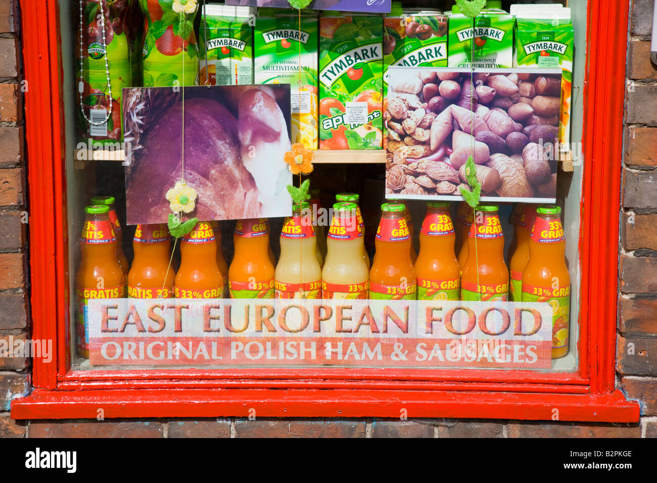 Polish and other eastern European food and drink for sale in a shop ...
