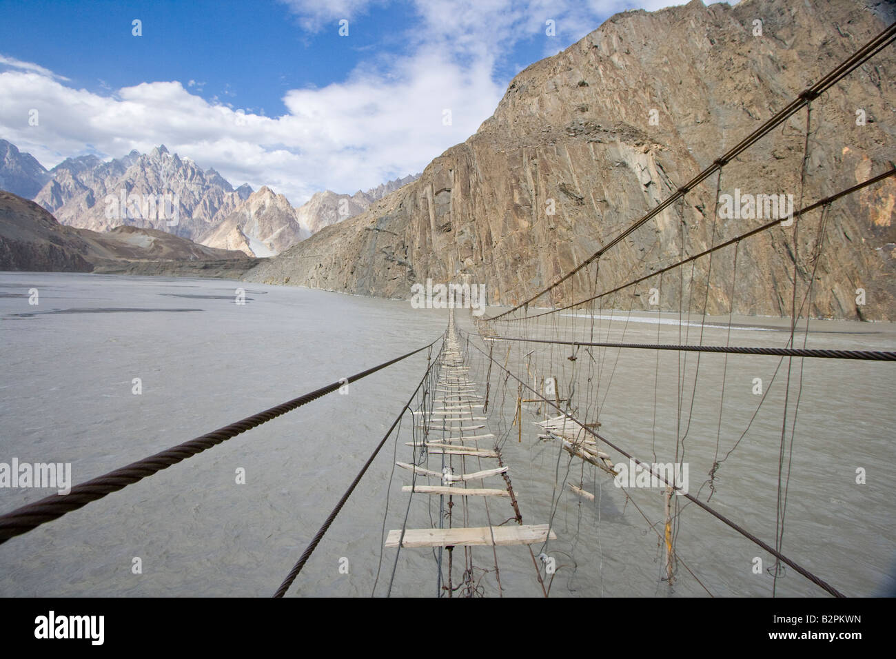 Suspension Bridge in Passu Northern Pakistan Stock Photo - Alamy
