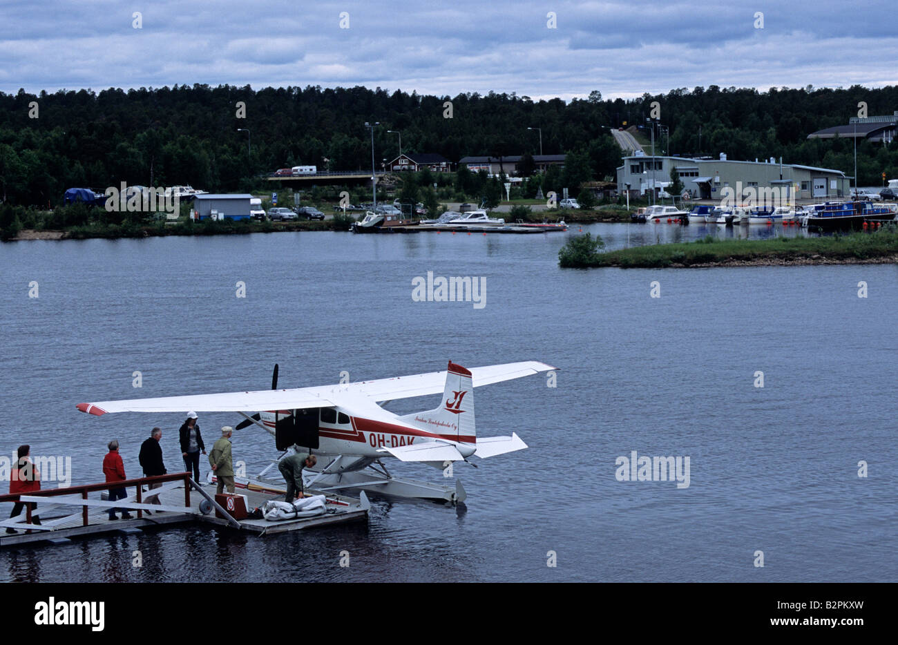 Finland Inarijarvi lake float seaplane hydroplane Stock Photo - Alamy