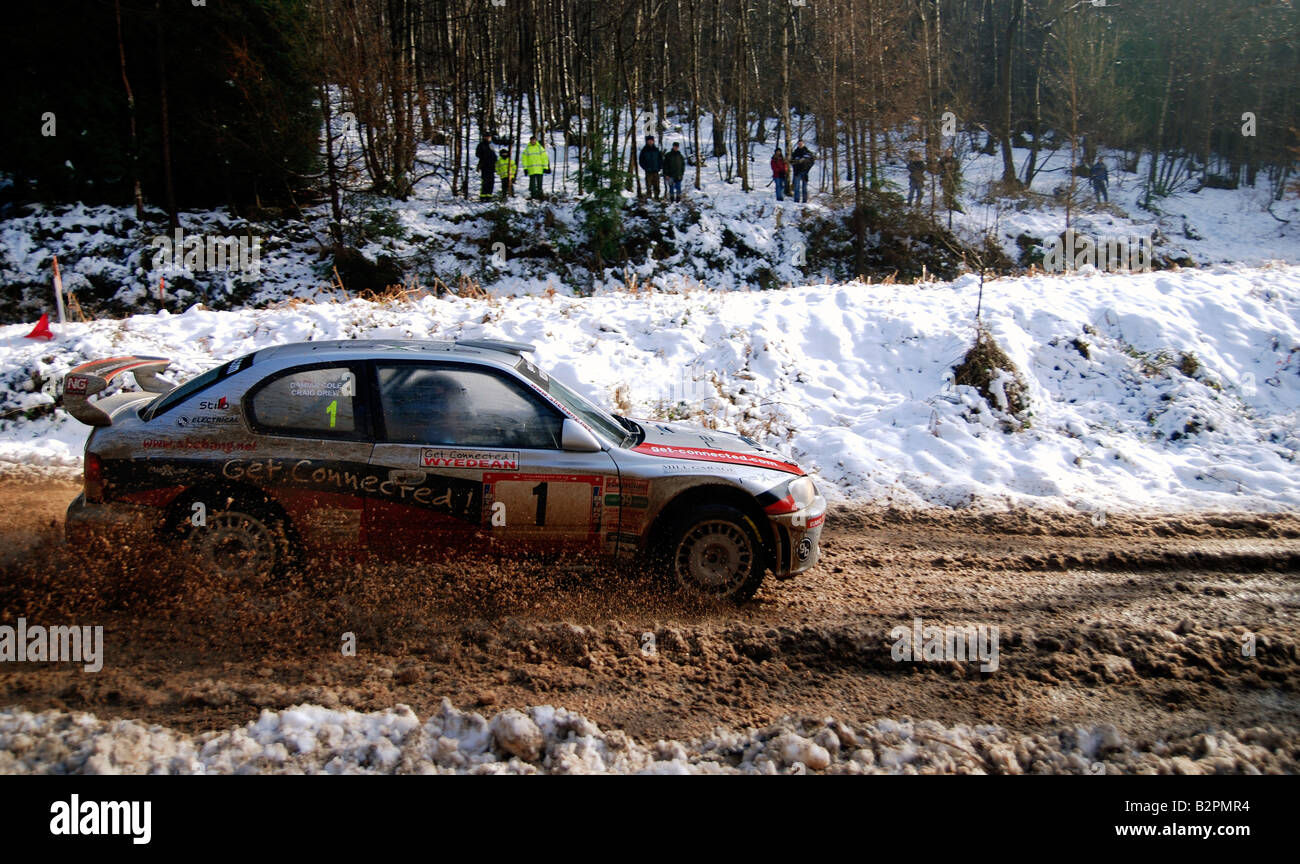 A rally car in the snow Stock Photo - Alamy