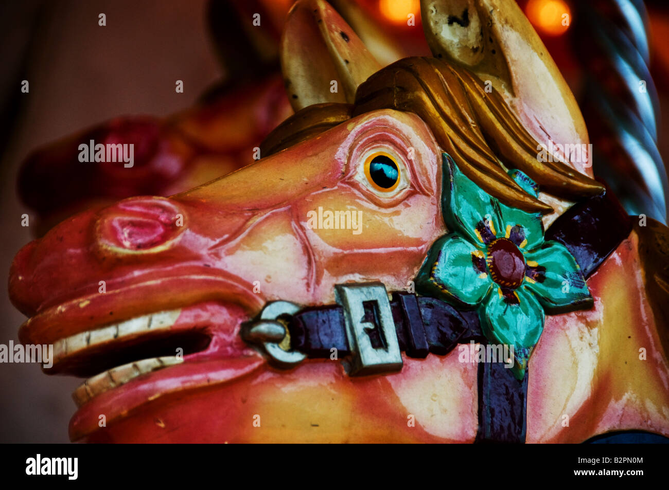 Carousel galloping horse Stock Photo - Alamy