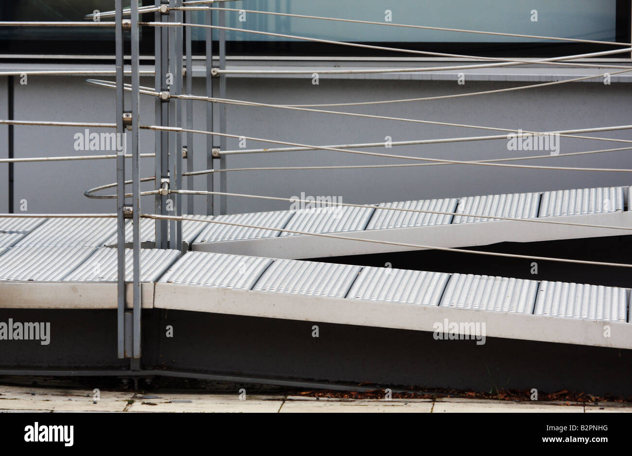 Metal entrance ramp to building Stock Photo - Alamy