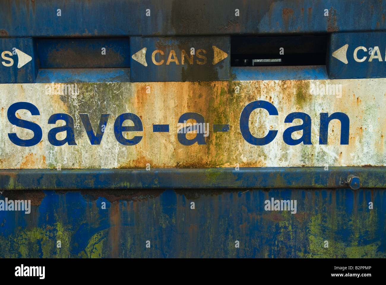 a food and drink can recycling bank Stock Photo - Alamy