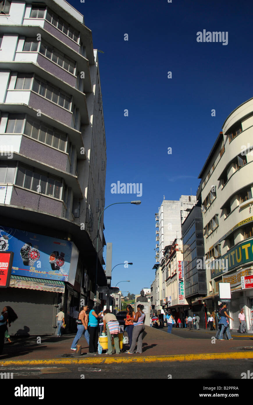 Walking street in central Caracas, Venezuela, South America Stock Photo ...