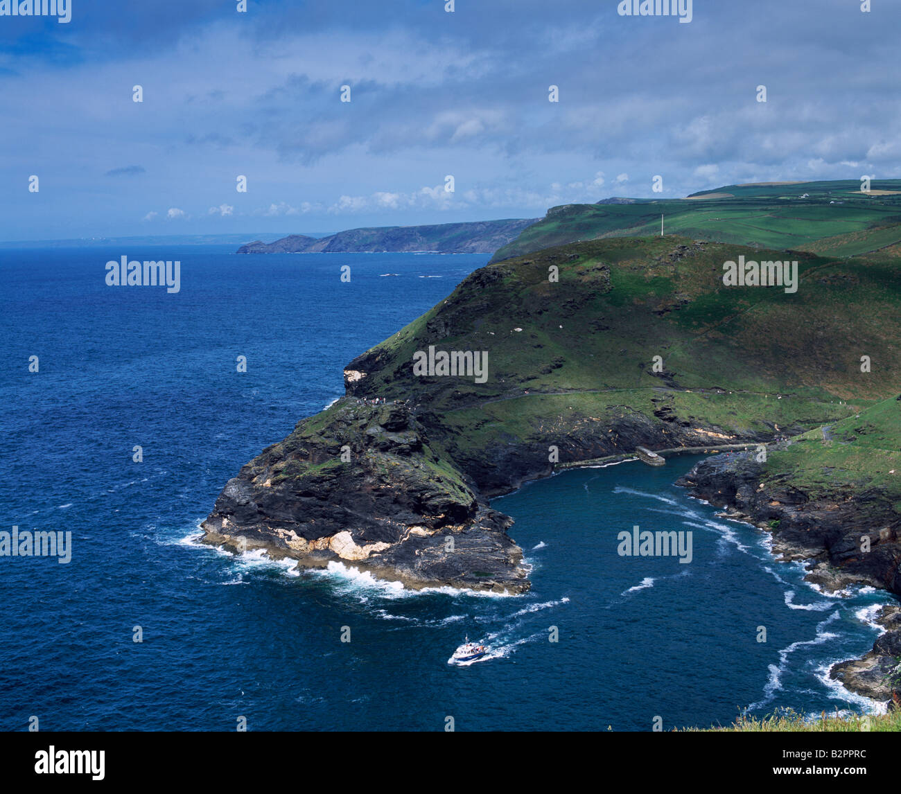 Penally Point and the entrance to Boscastle Harbour on the North ...