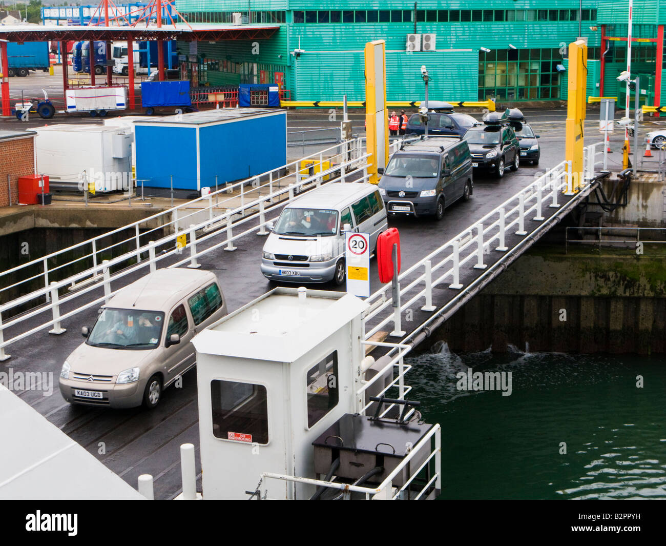 Cars being loaded onto a cross channel ferry England UK Stock Photo - Alamy