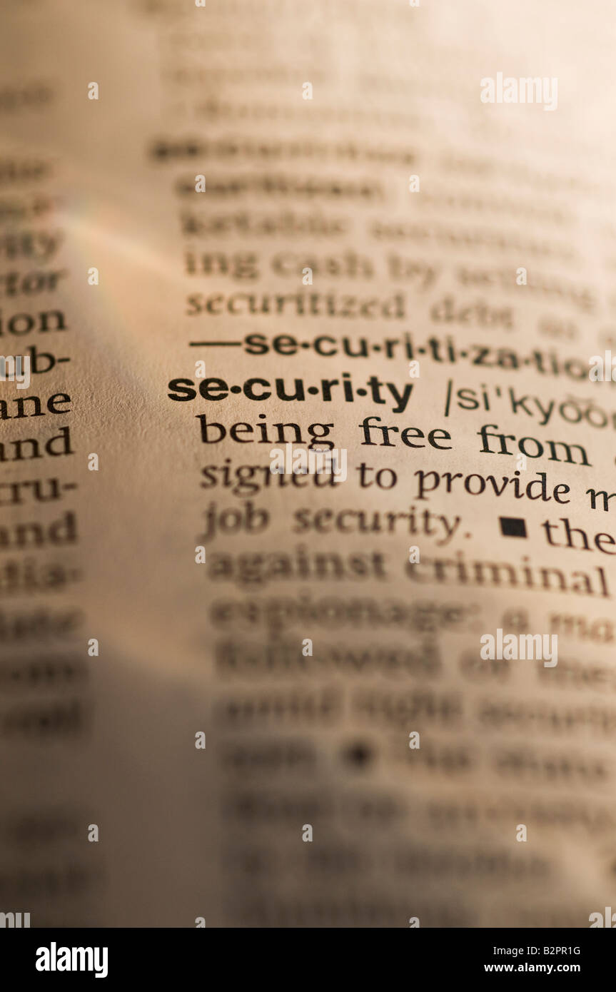 Security in dictionary Stock Photo - Alamy