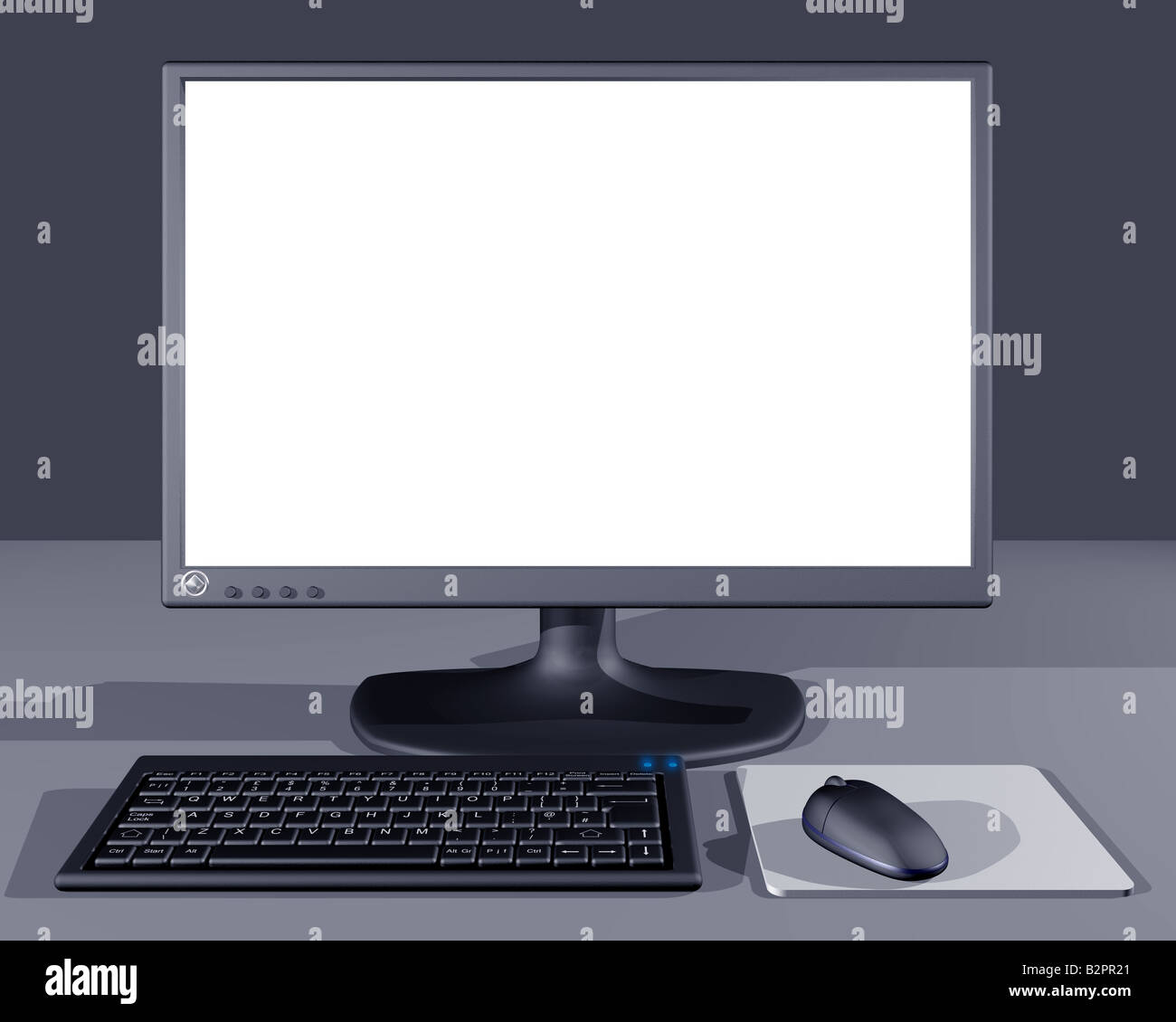 Illustration of Blank screen on desktop computer Stock Photo - Alamy