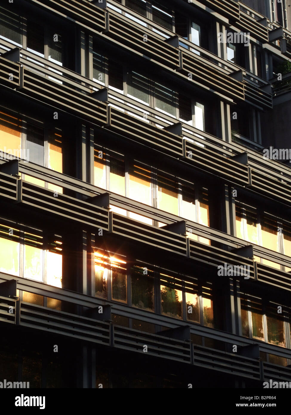 detail of office block facade windows in sun light Stock Photo - Alamy