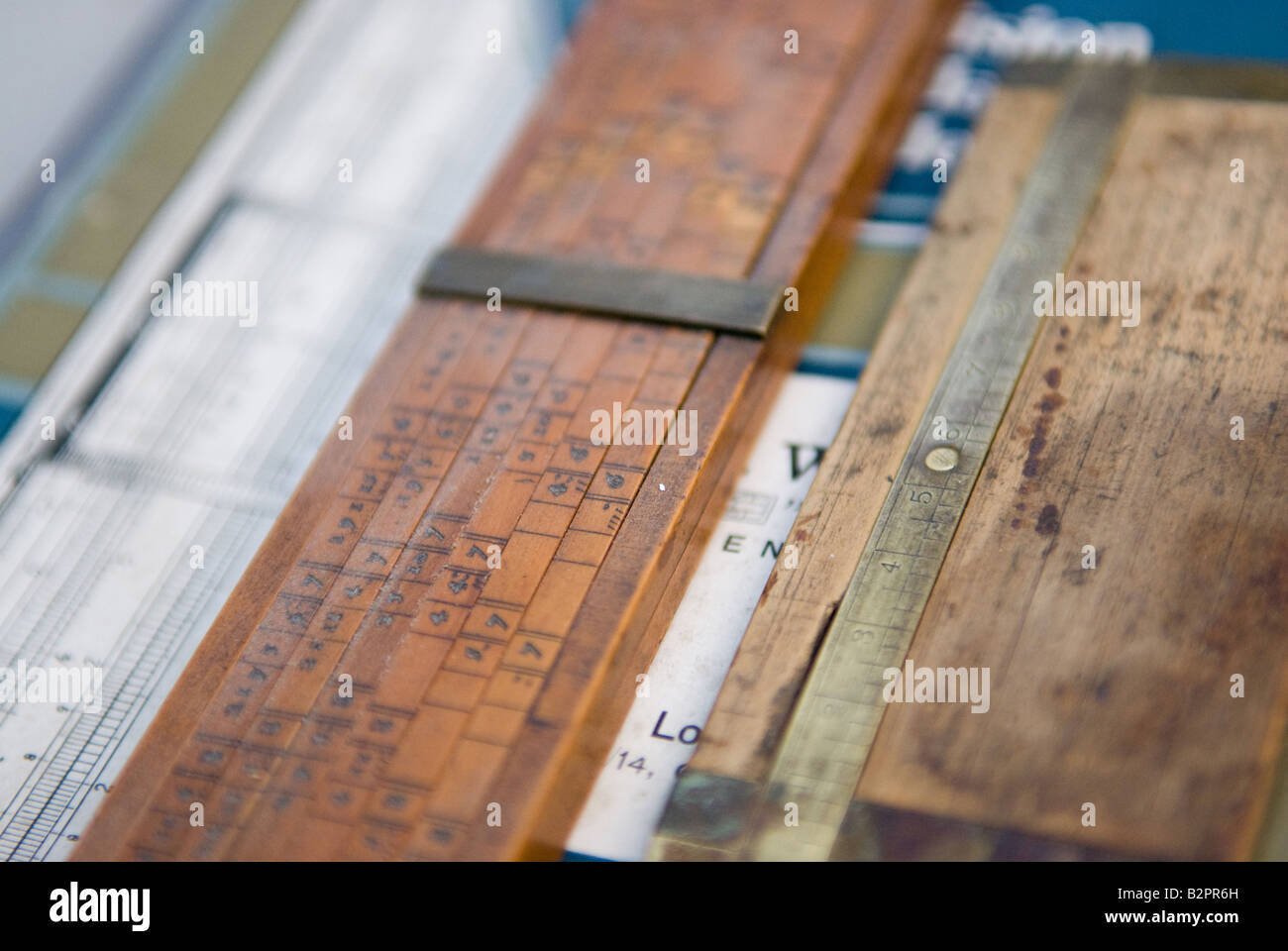 vintage manual calculation and measuring instruments Stock Photo - Alamy