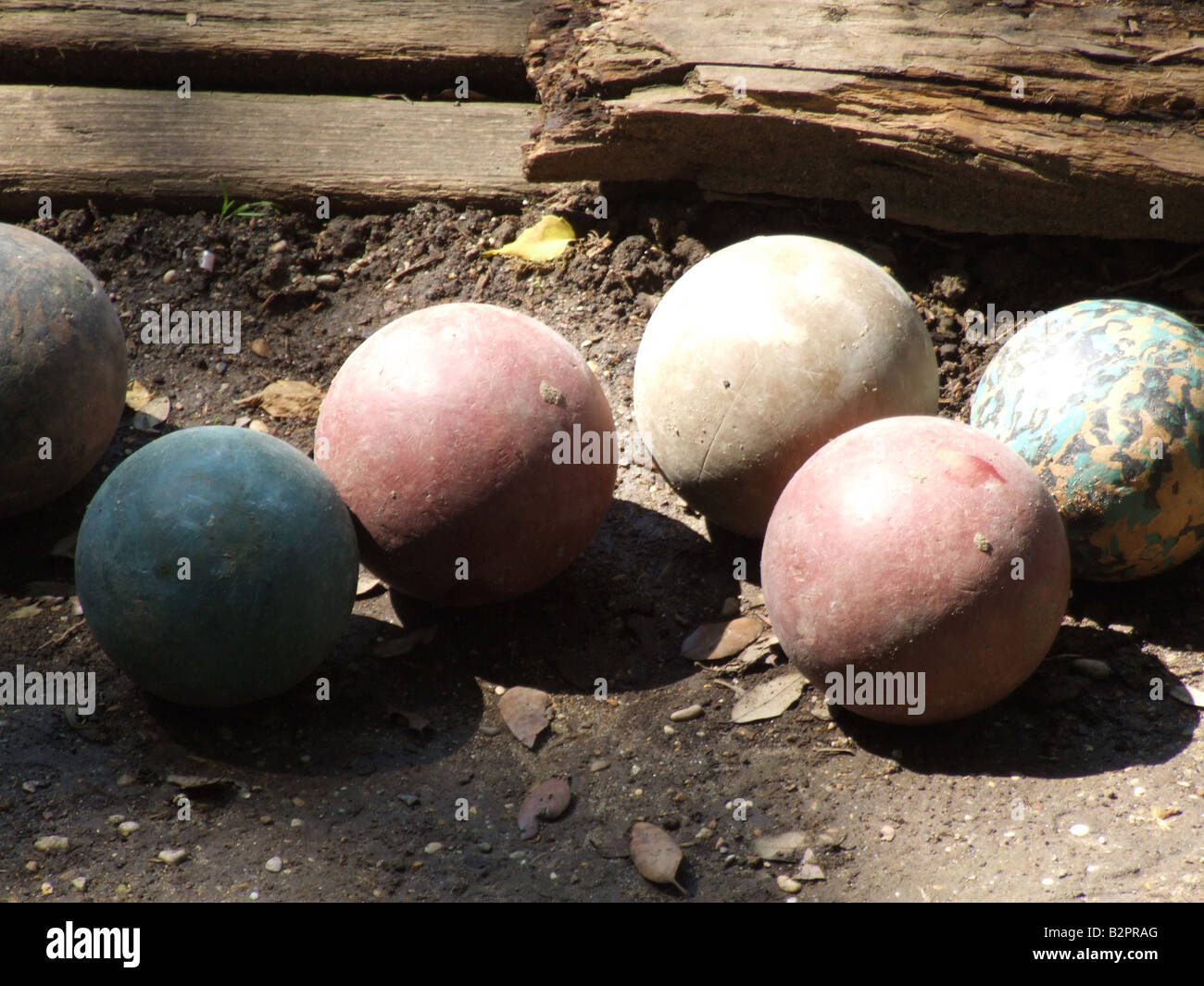 italian bocce game play area in rome italy Stock Photo - Alamy