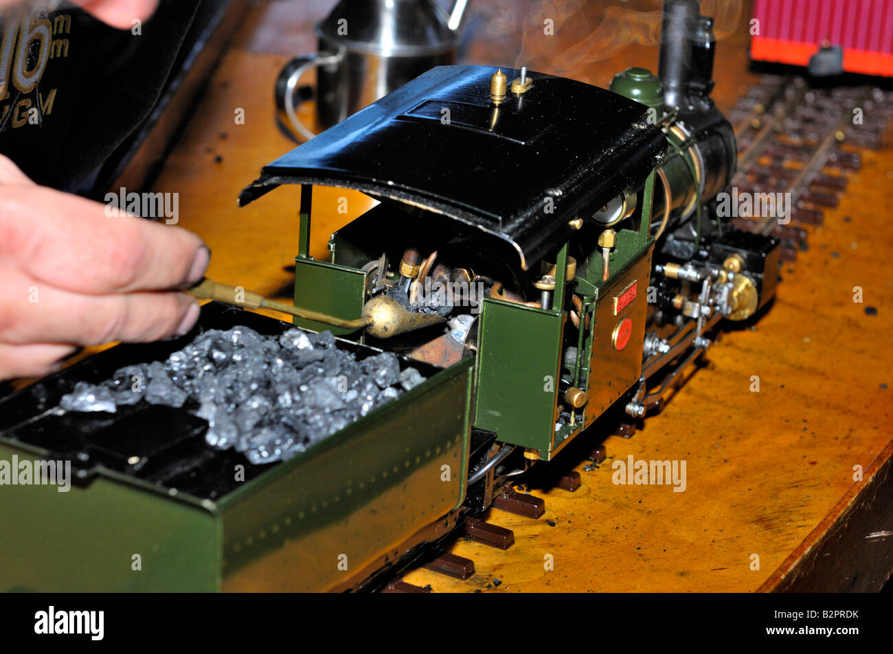 Miniature model of a steam engine train Stock Photo - Alamy