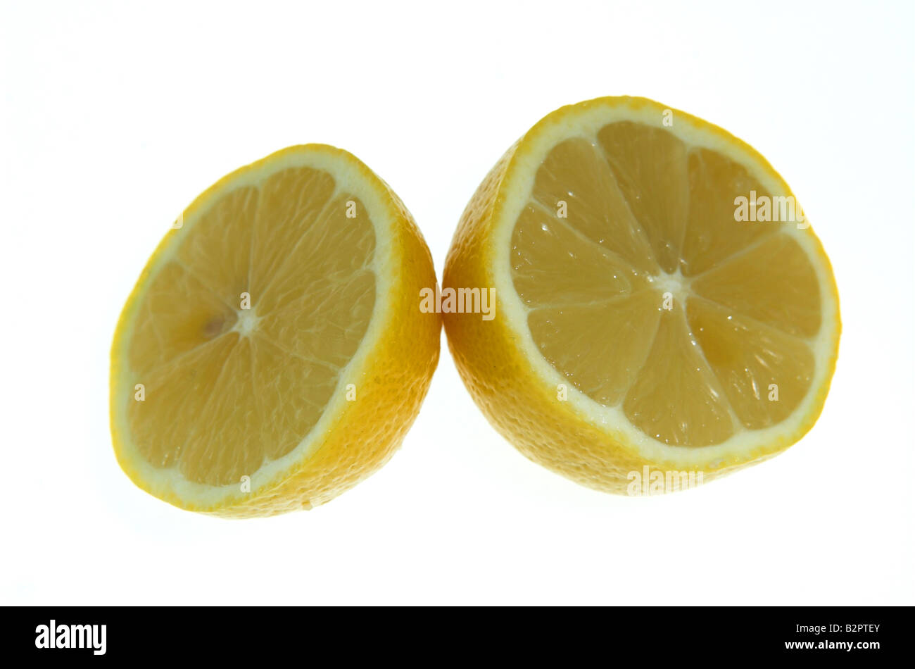 two half segments of a lemon Stock Photo - Alamy