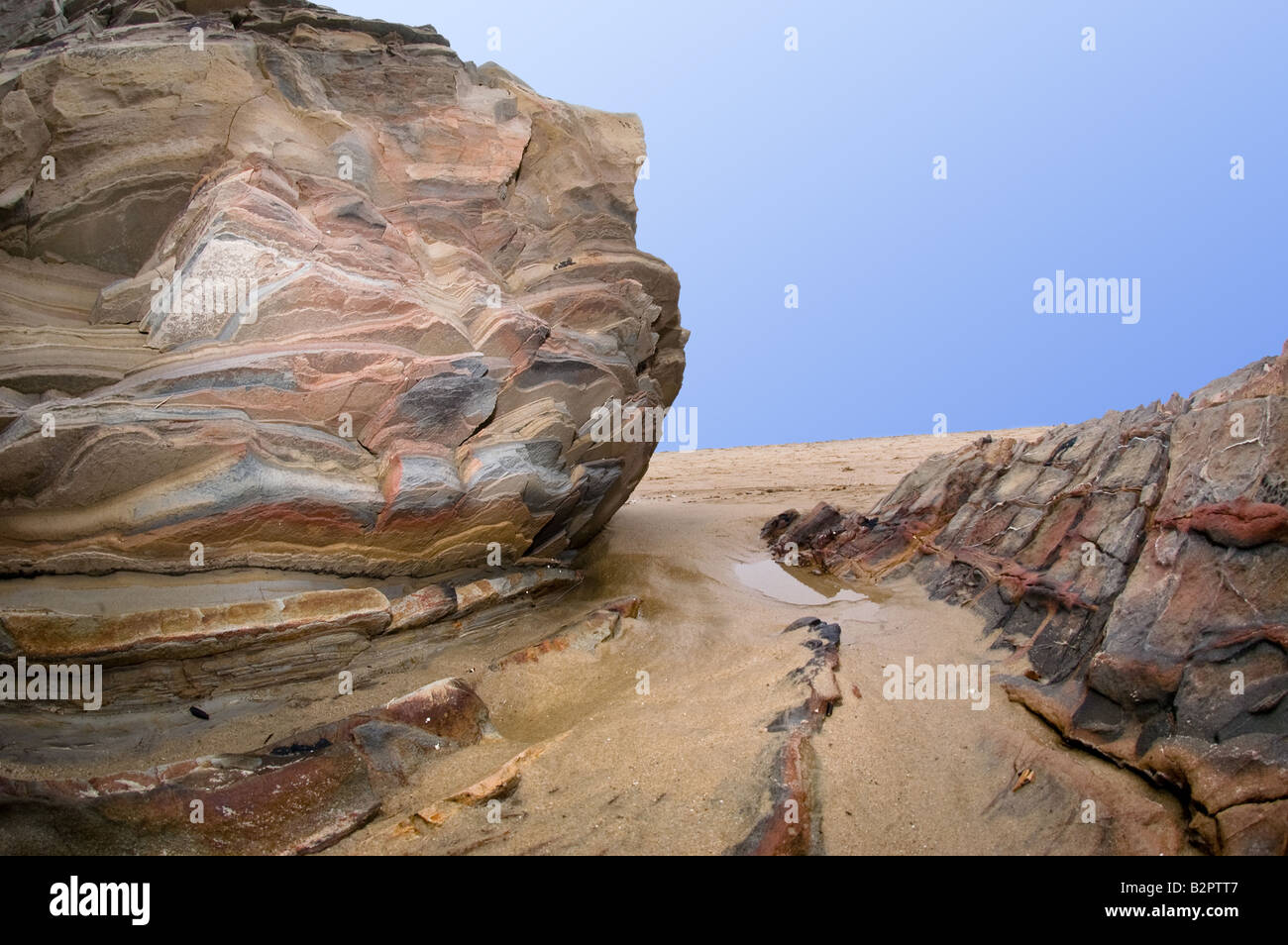 A beautiful coastal rock sandstone formation made by hundreds of years ...
